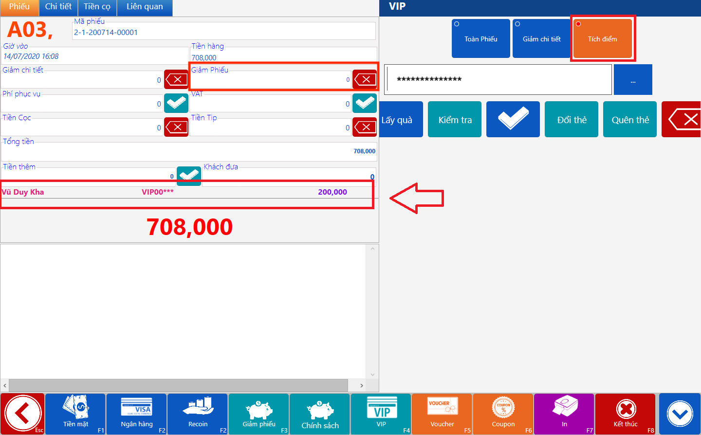 Áp dụng thẻ VIP - Relipos